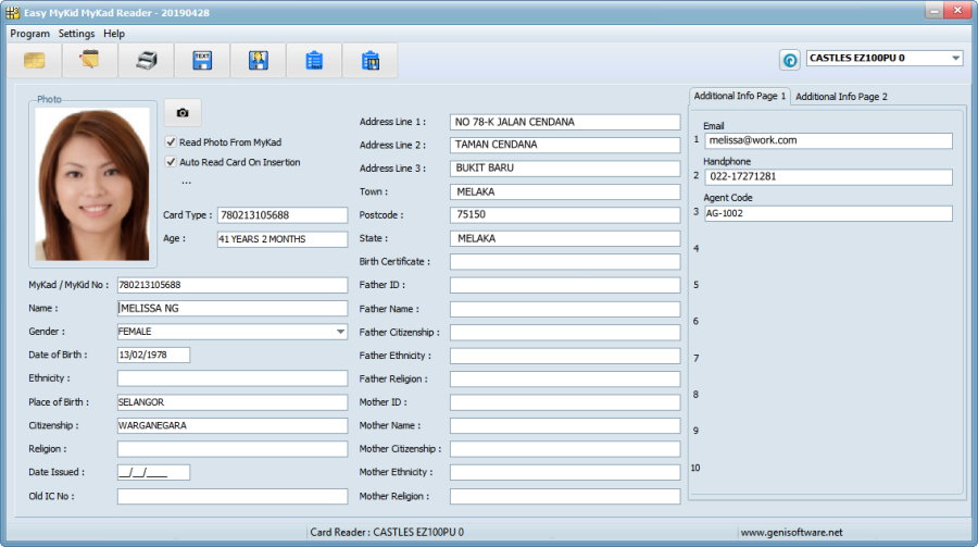 MyKad Reader and MyKid Reader